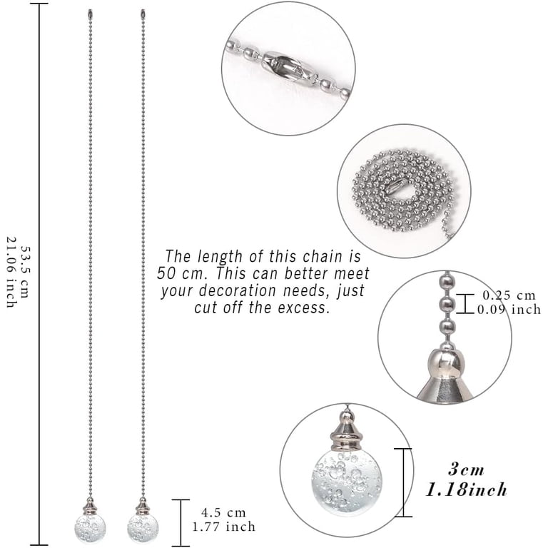 LONGSHENG Crystal Prism Ball Pull Chain Extension Decorative 2-Pack ...