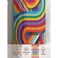Colorful Striped Sheer Curtains for Living Room Bedroom Abstract ...