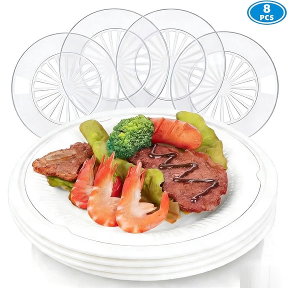 Paper Plate Holders Reusable 10 inch Plastic W/Snap in Grooves, Holds 9 ...