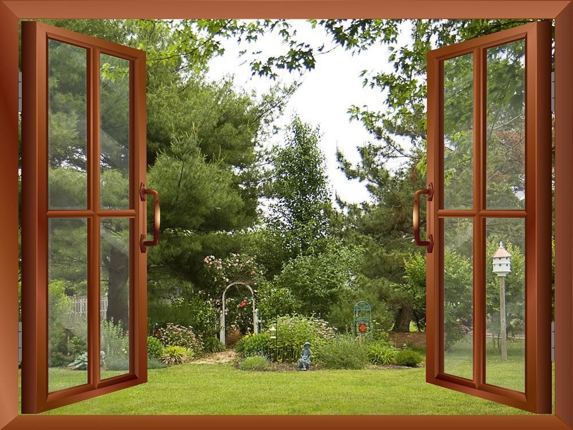 Wall26 Beautiful Garden/Backyard View from inside a Window | Wall26 ...