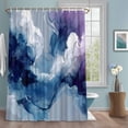 Blue Purple Abstract Fluid Shower Curtain Set with Hooks, Modern ...