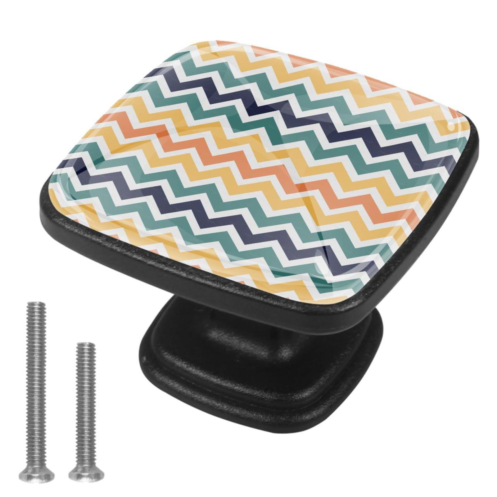 4 Pcs Cabinet Handle Drawer Pulls Colorful Ripple Knobs with Screws ...