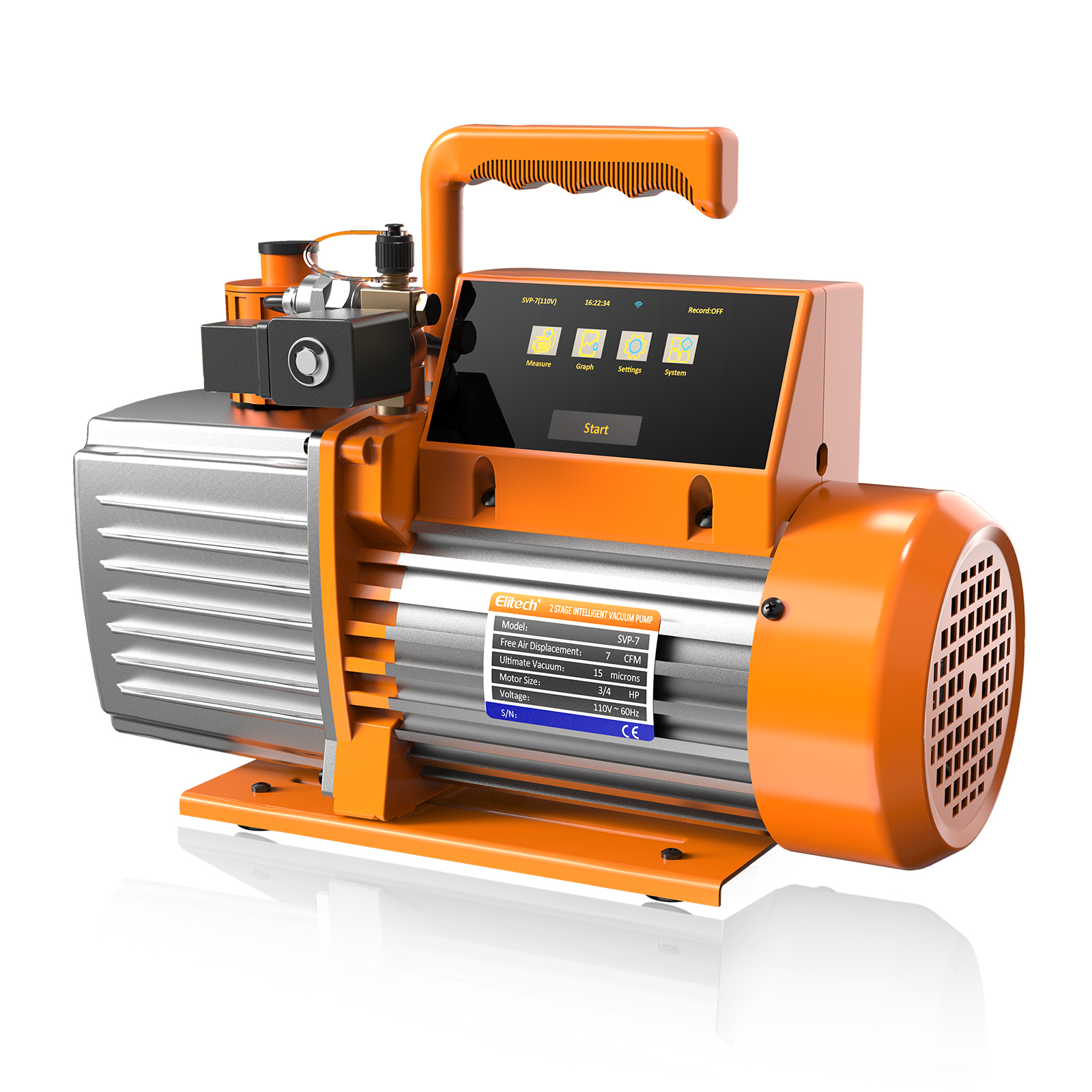 Elitech 7 CFM Vacuum Pump Intelligent HVAC Vacuum Pump 2 Stage App