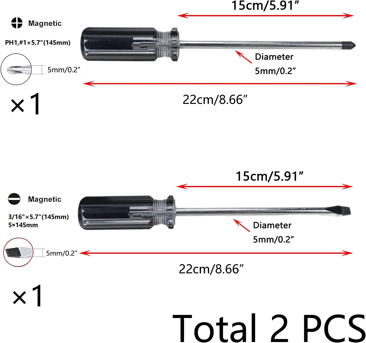Screwdriver Sizes Dimensions