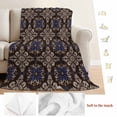 Brown Vintage Floral Fleece Throw Blanket Country Retro Exotic ...