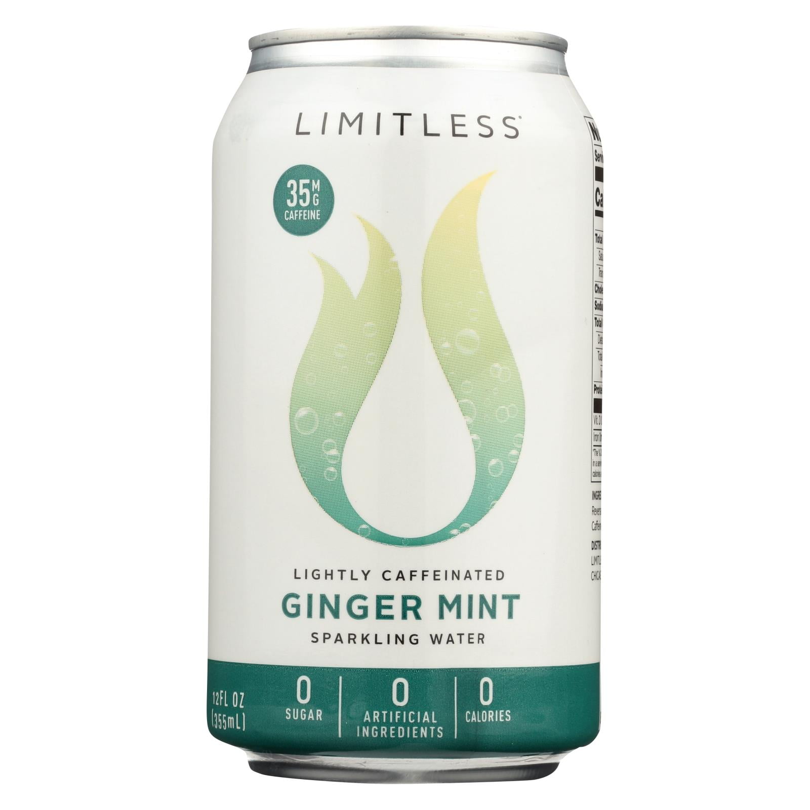 Limitless Coffee Sparkling Caffeinated Water - Ginger Mint - Case Of 1 ...