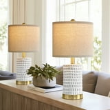 Oneach 3 Way Dimmable White Table Lamp Set of 2 with USBC+A, 19 ...