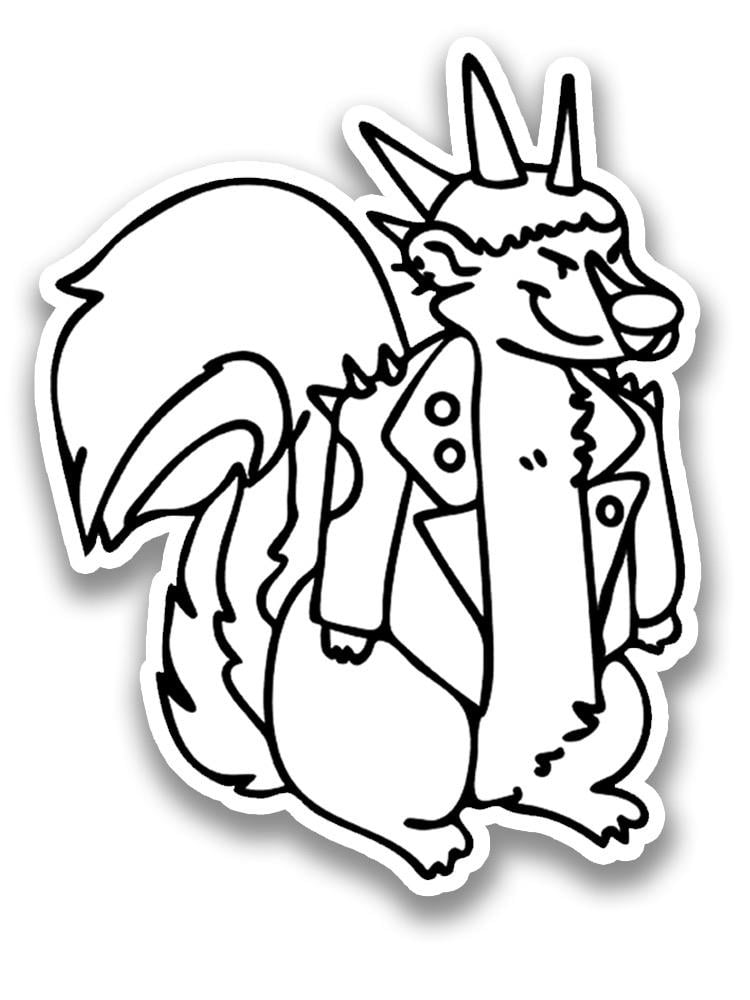 Smartprints Punk Rock Skunk Lineart Sticker -Image by Shutterstock ...
