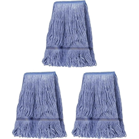 (3 Pack) Mop Head Replacement, Mop Heads Blue Cotton Looped End String ...