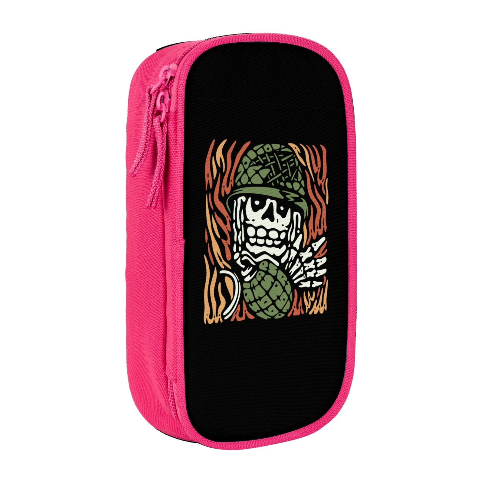 LNWH Large Storage Pencil Case, Skull Throwing Grenade Pattern with ...