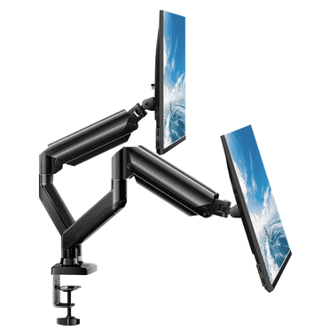 VIVO White Dual Computer Monitor Desk Mount, Vertical Array, 2 Screens ...