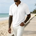 Ceisia Men's Waffle-Knit Polo Shirt with V-Neck White XXXL Big & Tall ...