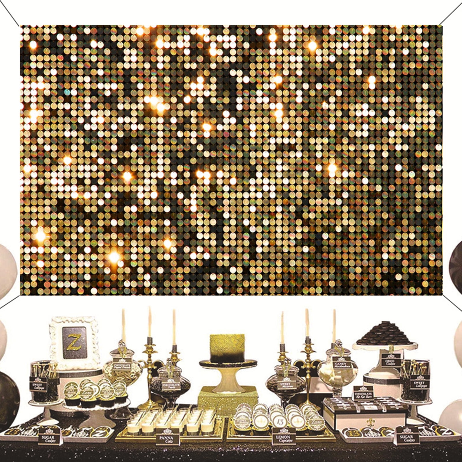 Click here for Neinkie Large Birthday Party Backdrop Wrinkles Bla... prices