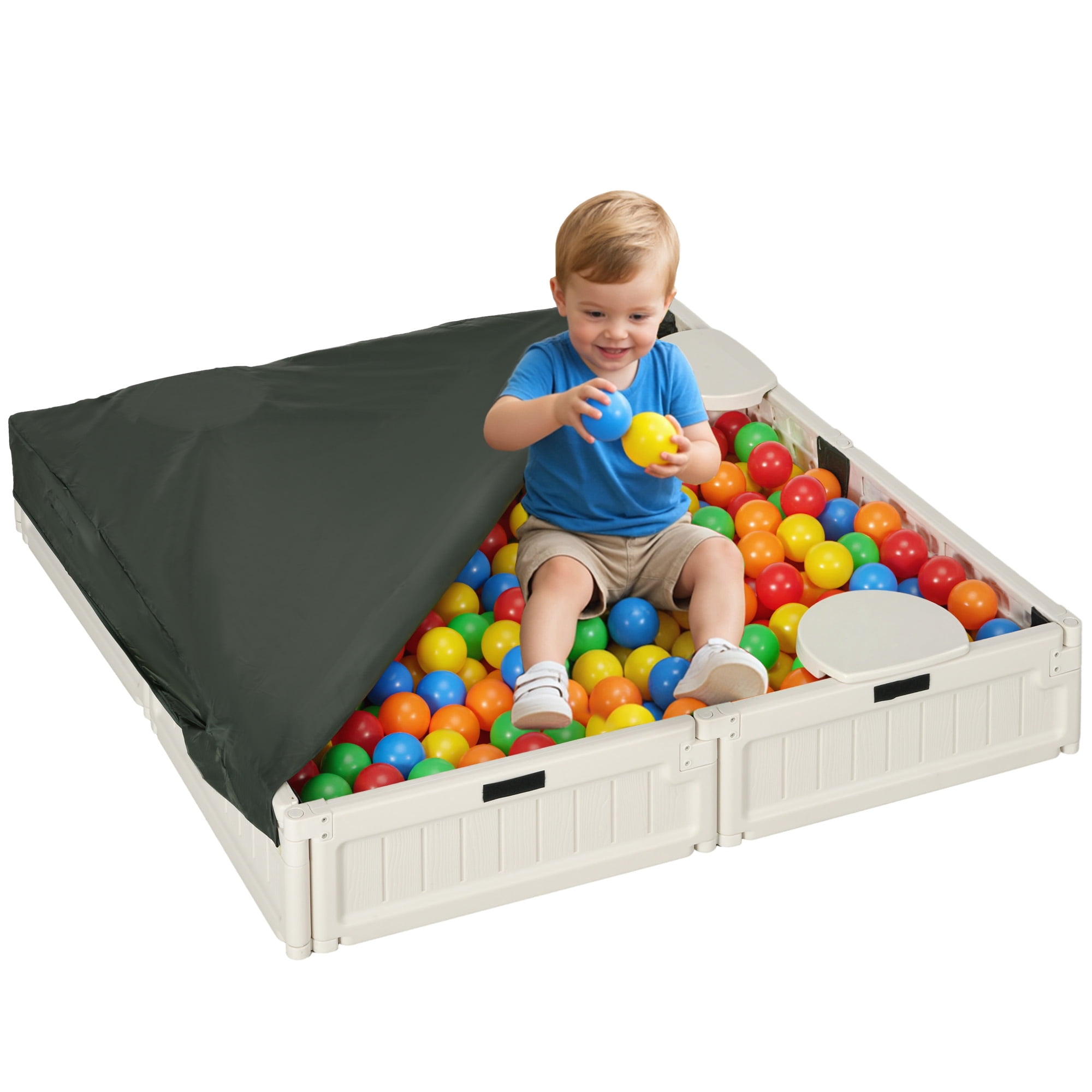 Click here for Outsunny Kids Outdoor Sandbox With Canopy  Bottom... prices