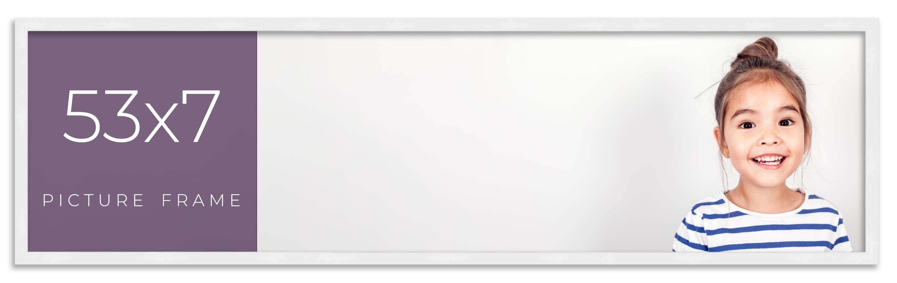 53x7 Frame White Real Wood Picture Frame Width 0.75 inches | Interior ...