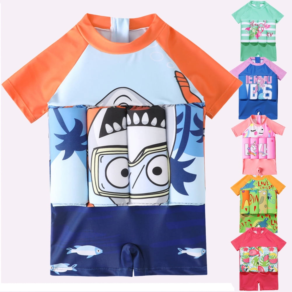 GYRATEDREAM 2-6Y Kid Boy Girl Short Sleeve One Piece Float Suit with ...
