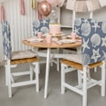 Blue Coastal Chair Back Covers Set of 4 Starfish Shell Ocean Nautical ...
