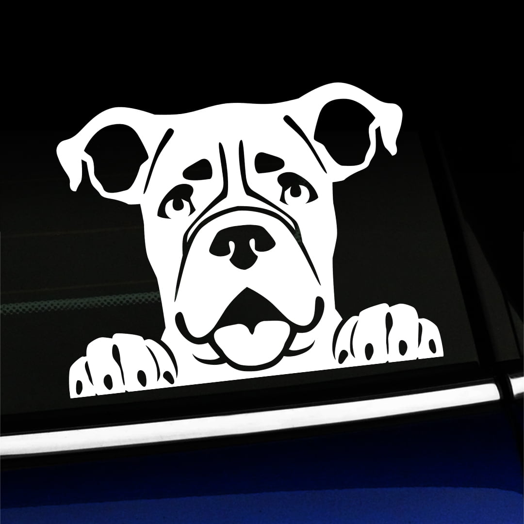 Peeking Boxer - Vinyl Car Decal - Choose Color - [WHITE] - Walmart.com