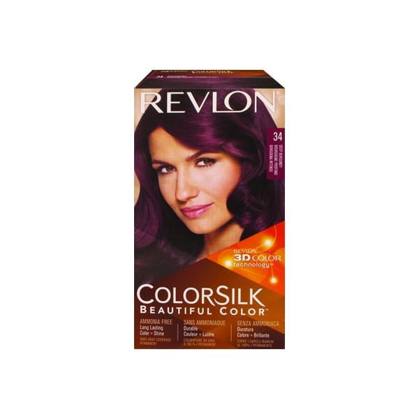 Revlon Colorsilk Beautiful Permanent Hair Color, 34 Deep Burgundy, 3 ...