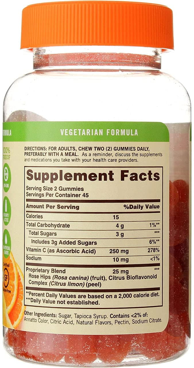 Sundown Naturals Vitamin C Gummies, Orange Flavor 90 ea (Pack of 2)