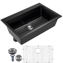 KFFKFF 30-Inch Kitchen Sink Workstation, Undermount Granite Sink, Drop ...