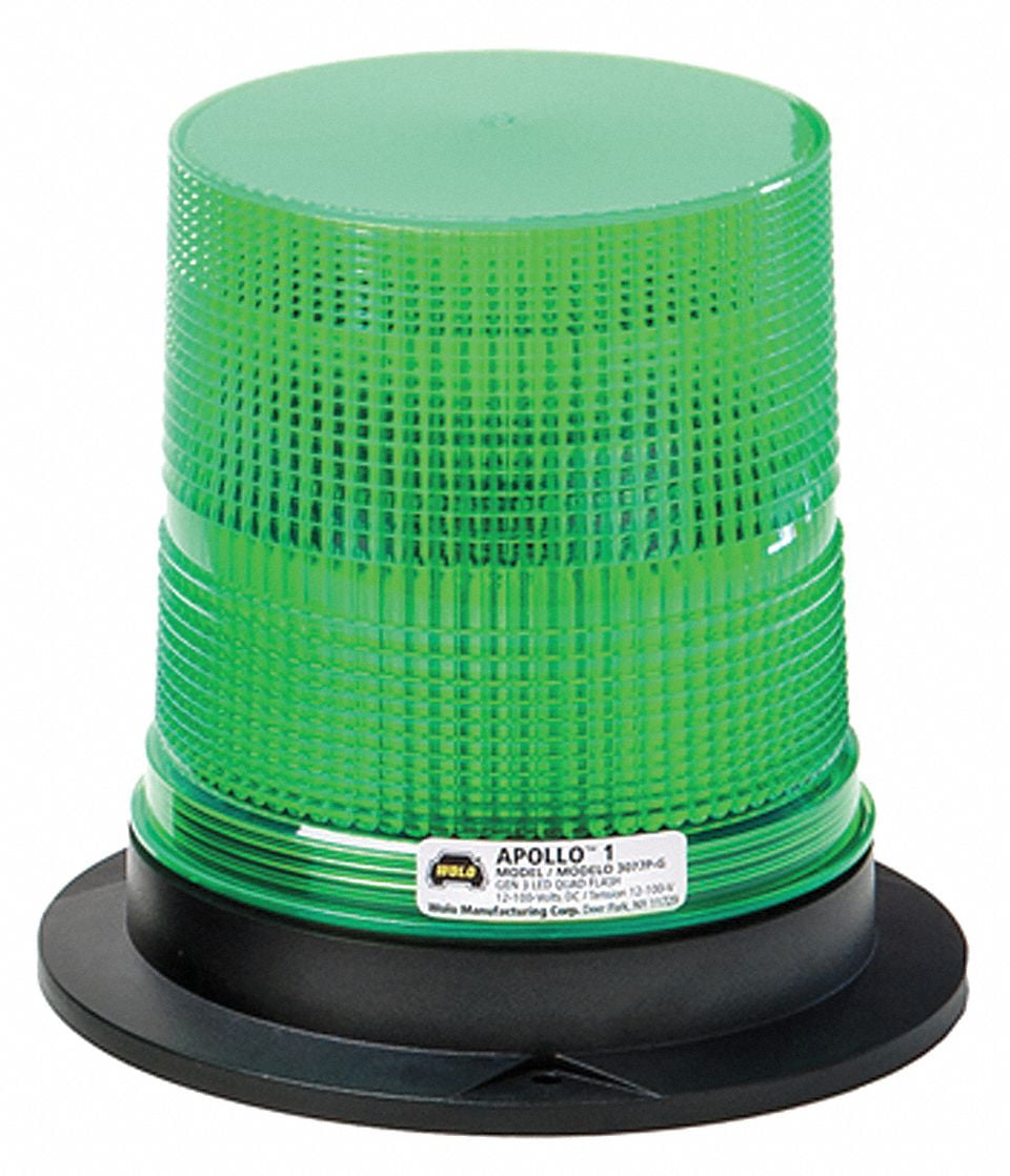 Wolo LED Warning Light,Green,12/100VDC 3077P-G - Walmart.com