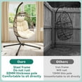 Dextrus Egg Lounge Chair Egg Chair With Stand Cushioned Wicker Pe