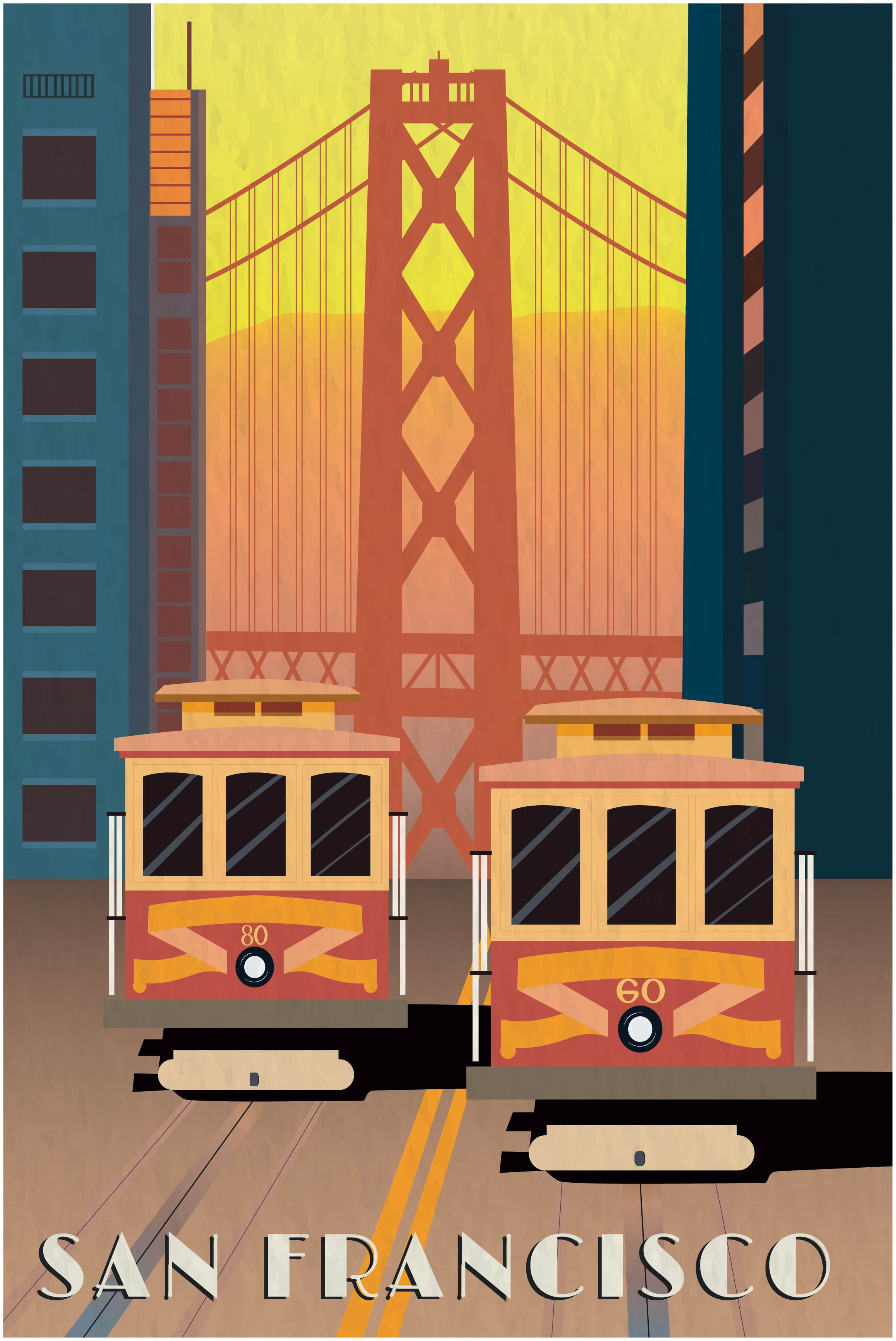 EzPosterPrints - Retro World Famous City Posters - Decorative, Vintage ...