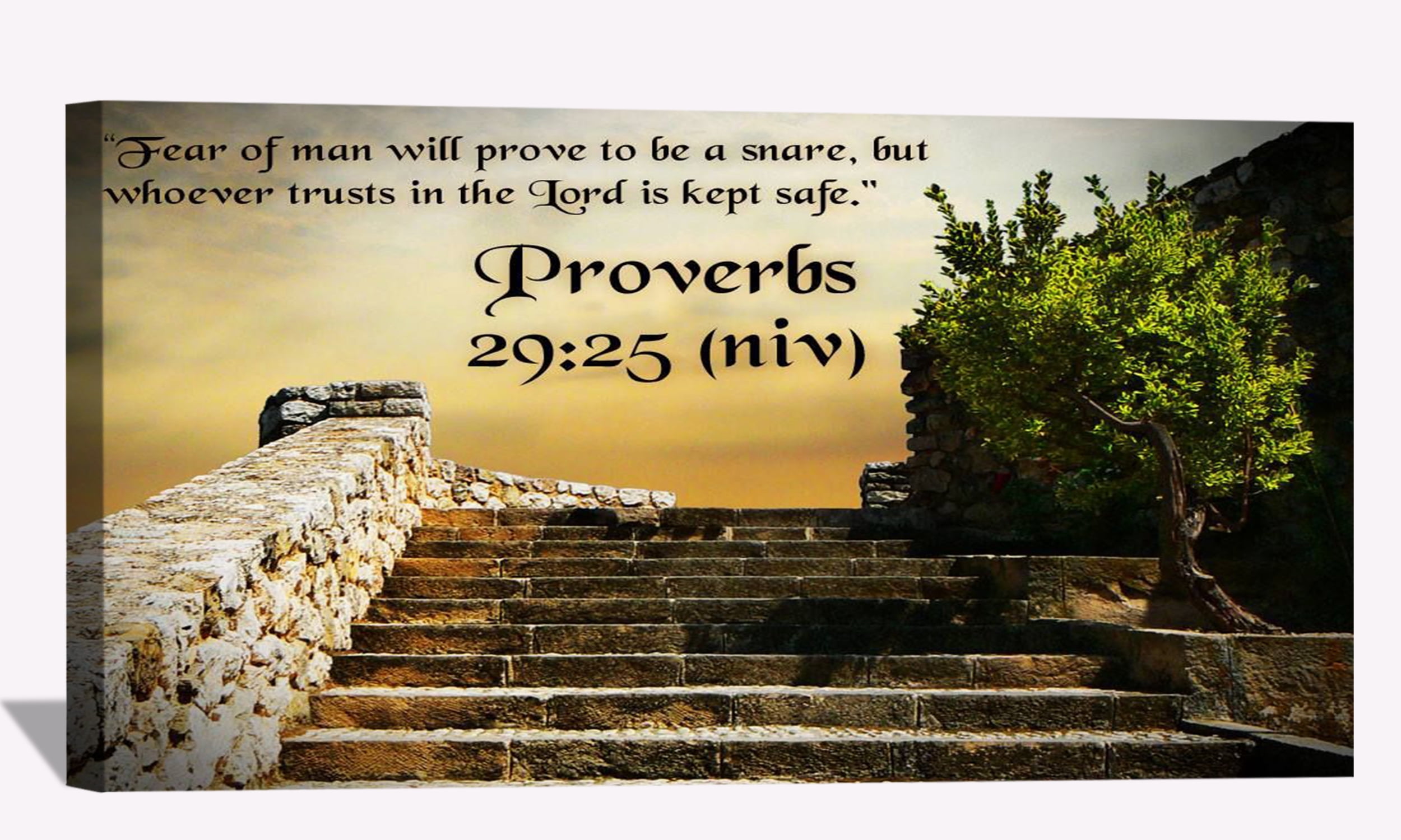 Christ Canvas Art Jesus Framed Painting Fear Of Man Quotes Wall Decor ...