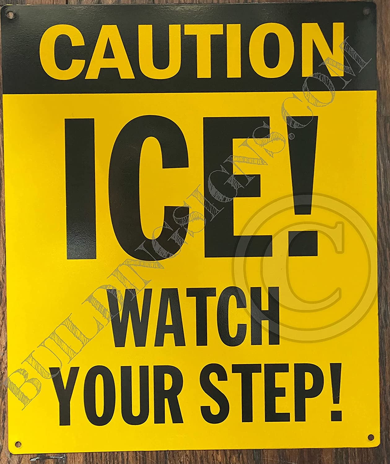 Caution: ICE Watch Your Step Sign(Aluminium, Reflective Yellow ...
