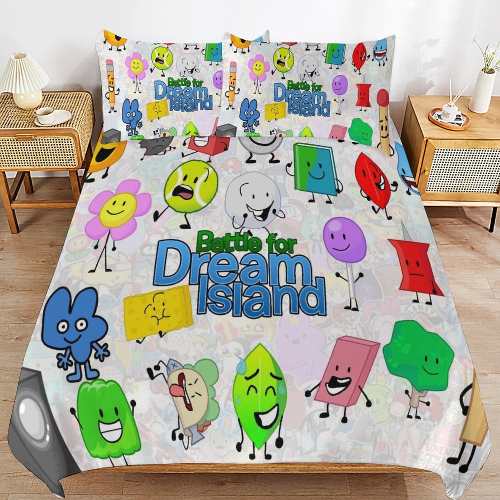 Battle for Dream Island BFDI Bed Duvet Cover Microfiber Bedding Sets 3D ...