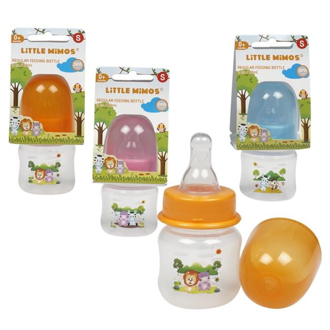 Little Mimos 2342692 2 oz Baby Bottle with Silicone Nipple, Assorted ...