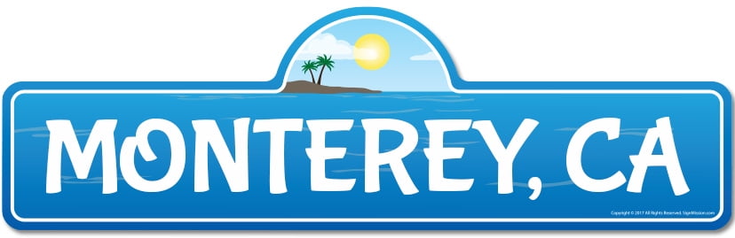 Monterey, CA California Beach Street Sign | Indoor/Outdoor | Surfer ...