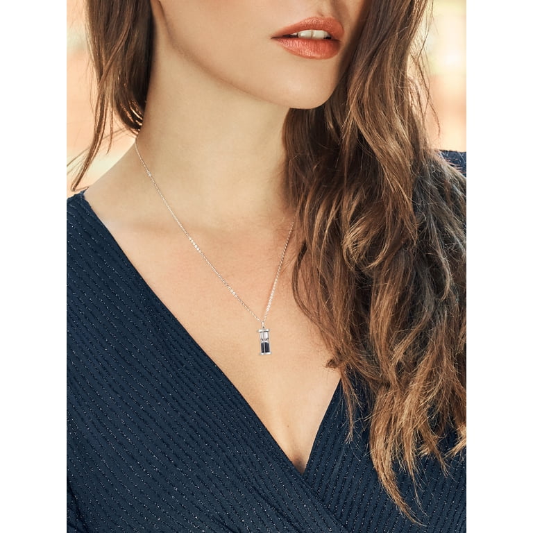 Diamond Dust Hourglass Pendant With