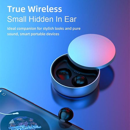 Mini Hidden Earphones Bluetooth Compatible Wireless Headset Inear Micro ...
