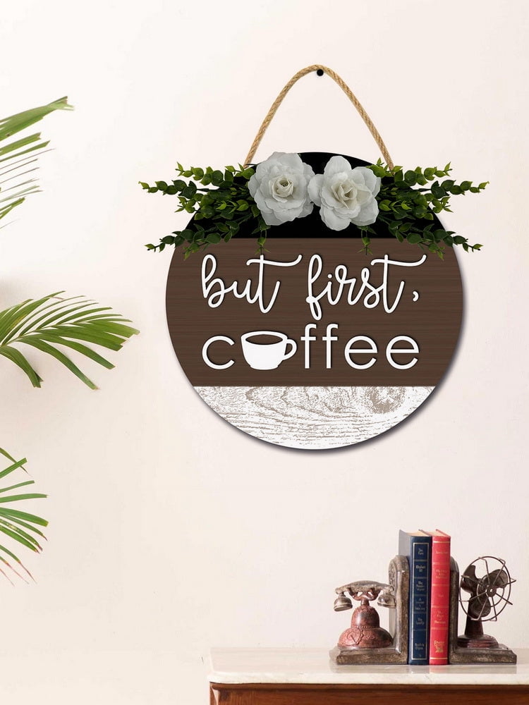 Eveokoki But First Coffee Sign Rustic Wood Coffee Sign Farmhouse Coffee ...