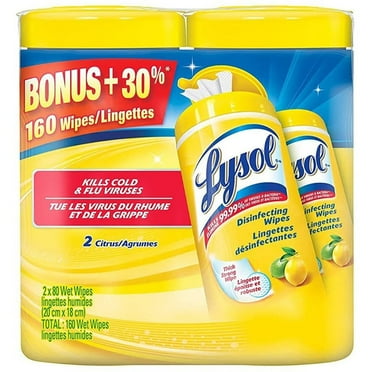Lysol Disinfecting Wipes - Lemon & Lime Blossom To-Go Flatpack 15 ct. (Pack of 2) - Walmart.com
