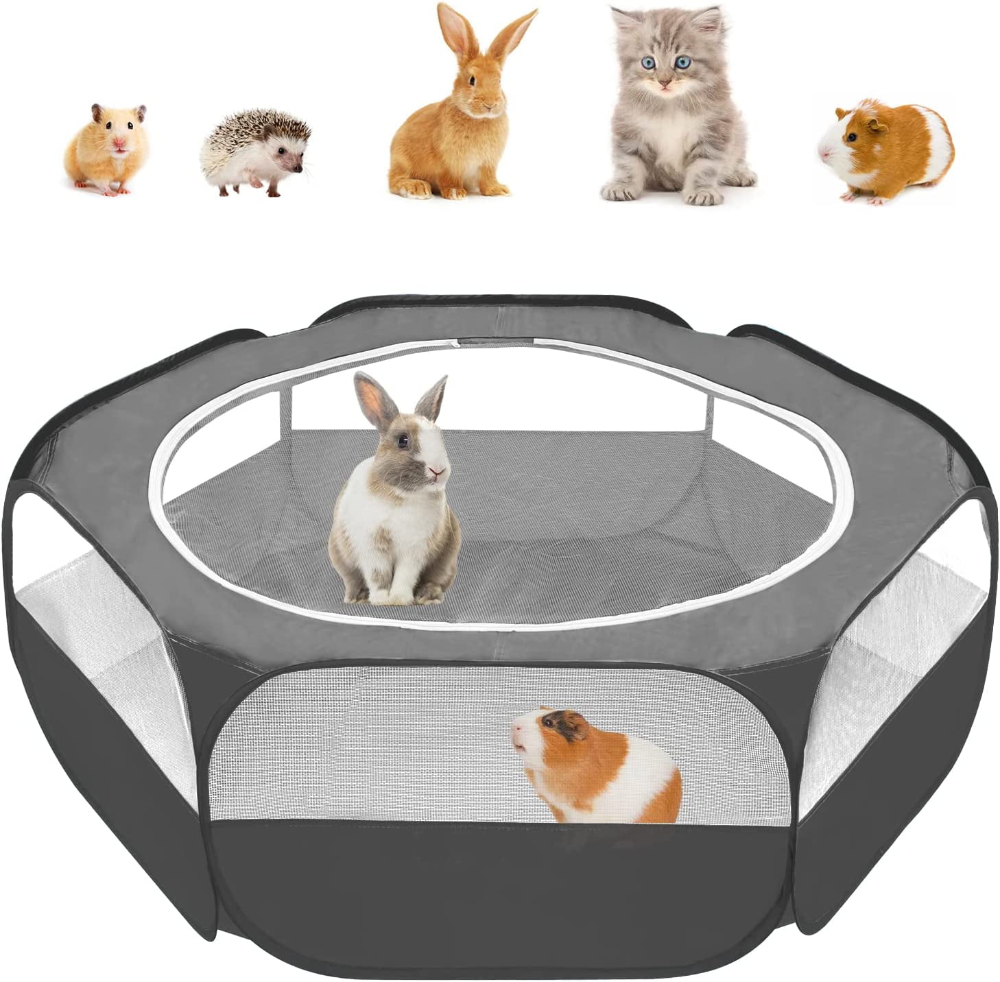Amakunft Guinea Pig Playpen with Cover, Chicken Brooder Box with Top ...