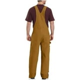 Carhartt Men's Quilt Lined Washed Bib Work Overalls Tall Brown L TAL US ...