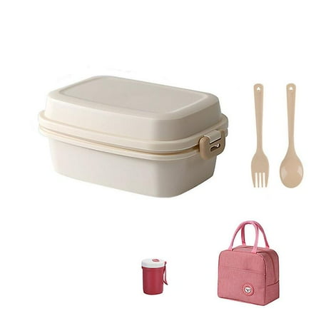980ml Hermetic Lunch Box Portable Grid Microwavable Bento Box With Fork ...