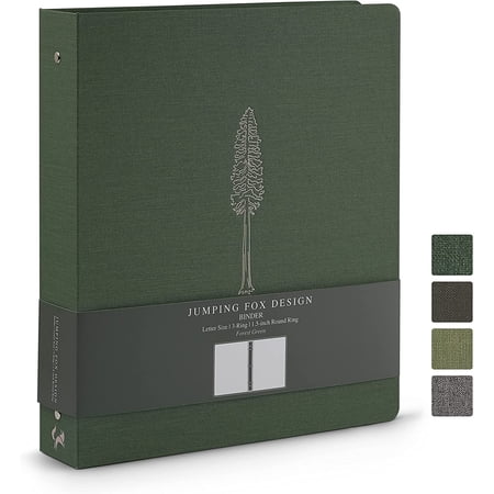 Jumping Fox Design Linen Fabric 3 Ring Binder, 1.5 Inch Binder, for 3 ...