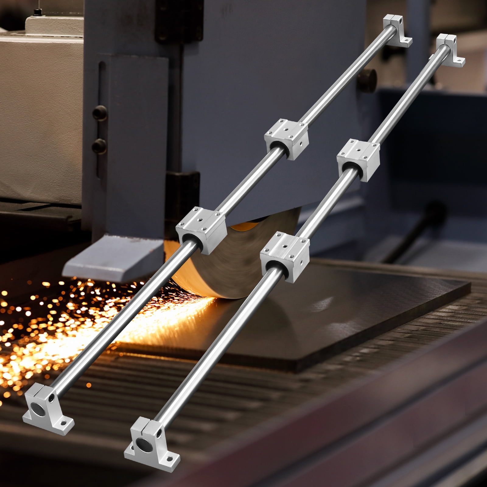 BENTISM 2PCS SFC20 1200mm Linear Guide 4 PCS SC20 Bearing Block 4 PCS ...