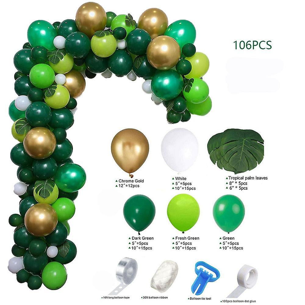Globos de selva Yjmei 106 piezas kit de arco de cumpleaños verde ...