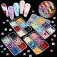 3D Nail Cute for Nails Design Kit,Multi-Styles Colorful 3D Five-Petal ...