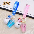 2 Cartoon Keychains Cute Bell Keychains, Pink and Blue Design, Bag ...