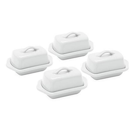 Chantal Ceramic Mini Butter Dish, Set of 4, 5 inch, White | Walmart Canada