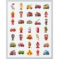 35pcs-50pcs Cartoon Stickers Firefighter Kids Stickers Emergency ...