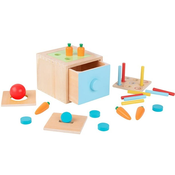 TOOKYLAND Wooden Shape Sorting Cube - Sorter Box Educational Toy, Ages ...