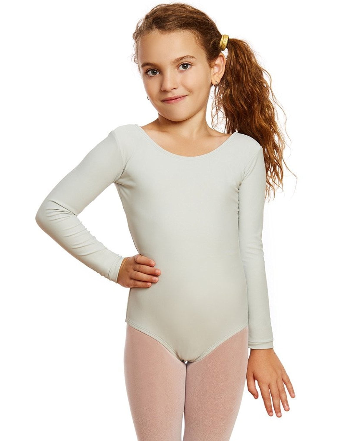 Leveret Girls Leotard Basic Long Sleeve Ballet Dance Leotard Kids ...
