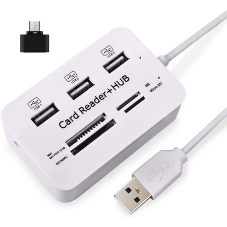 3 Ports 2.0 USB Hub with multiple slot reader supports MS,M2,SD/MMC,TF ...